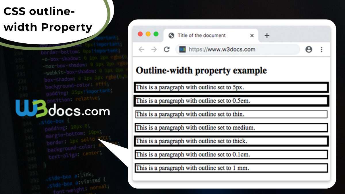 CSS outline-width Property CSS outline-width Property