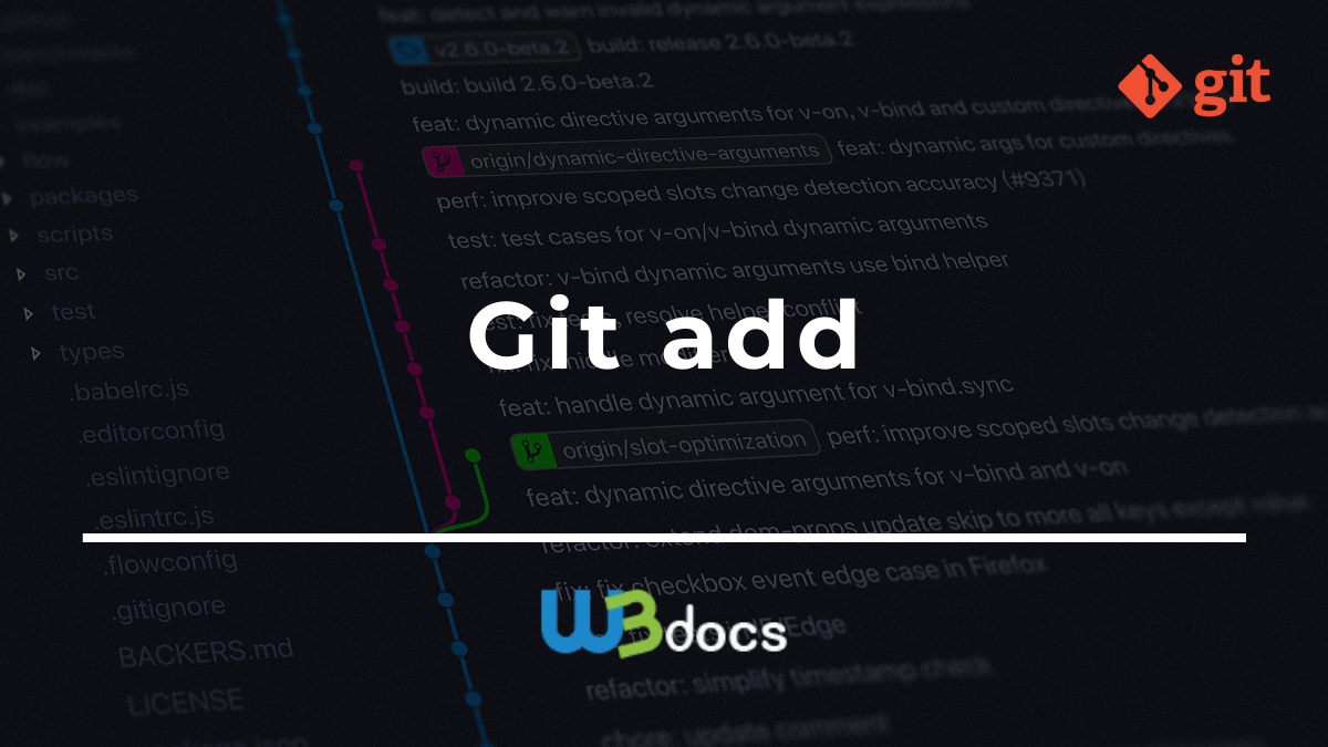 Git Add | W3Docs Online Git Tutorial