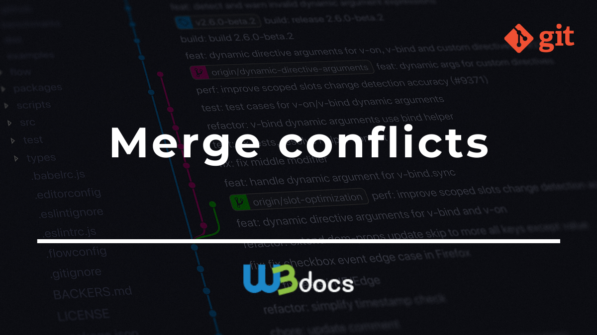 Merge Conflicts | W3Docs Online Git Tutorial