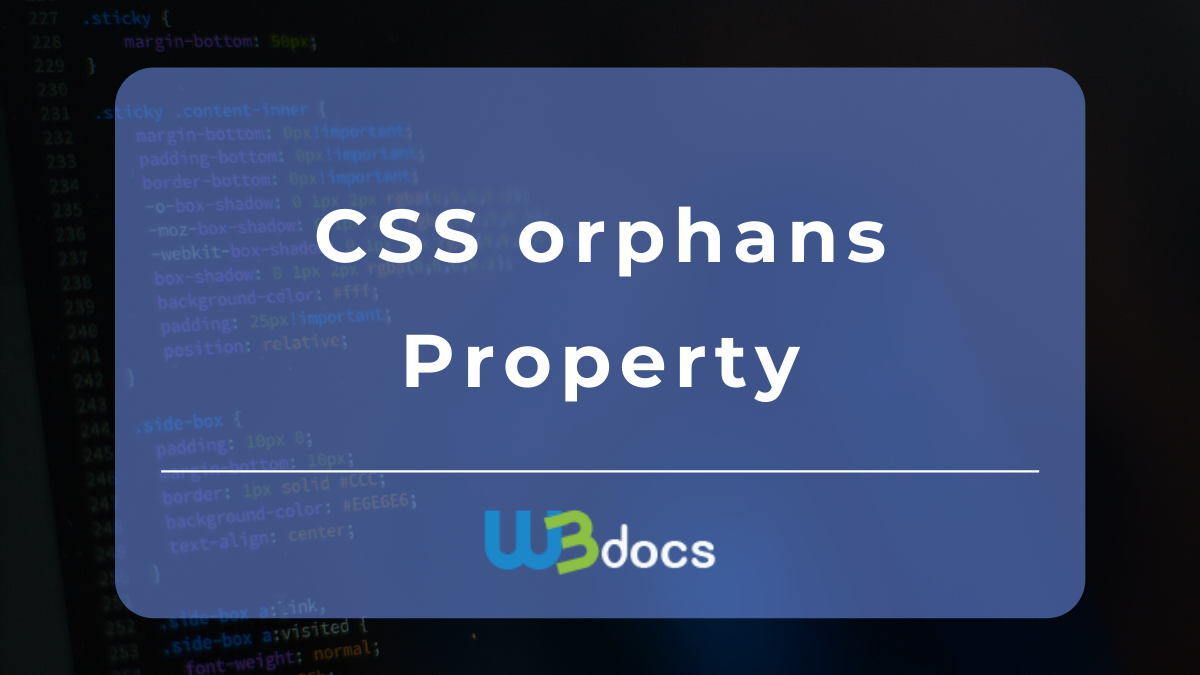 CSS orphans property