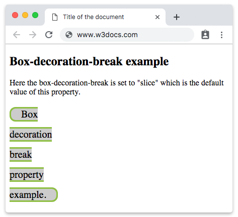 CSS box-decoration-break Property